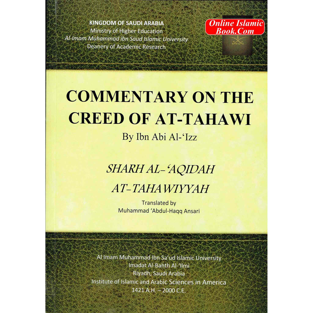 Commentary On The Aqeedah (Creed) Of At-Tahawi By Alī ibn – Online ...