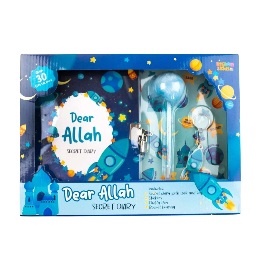 Dear Allah Secret Diary - Blue Pink (HC)with Stickers & Fluffy Pen ...